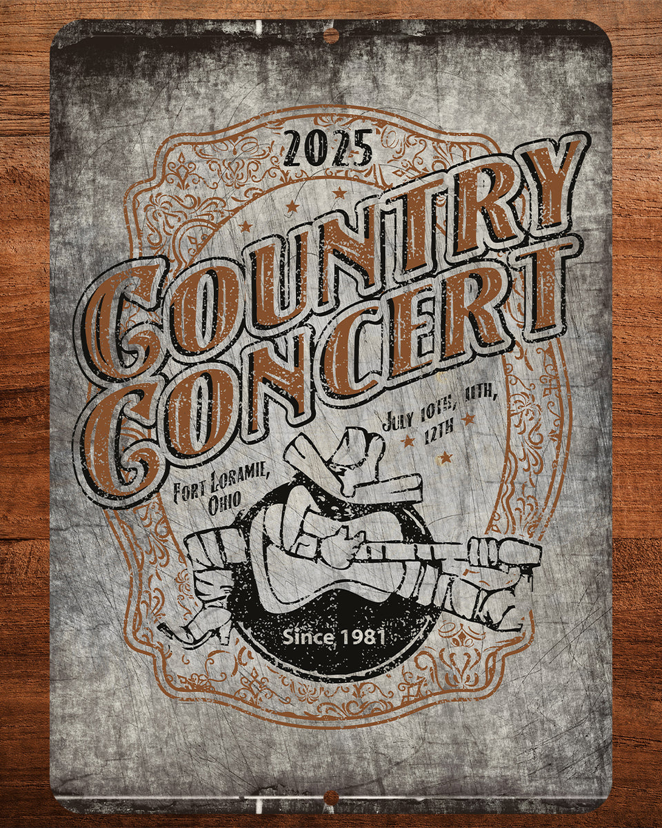 9" x 12" Country Concert '25 Bar Sign – Country Girl Store