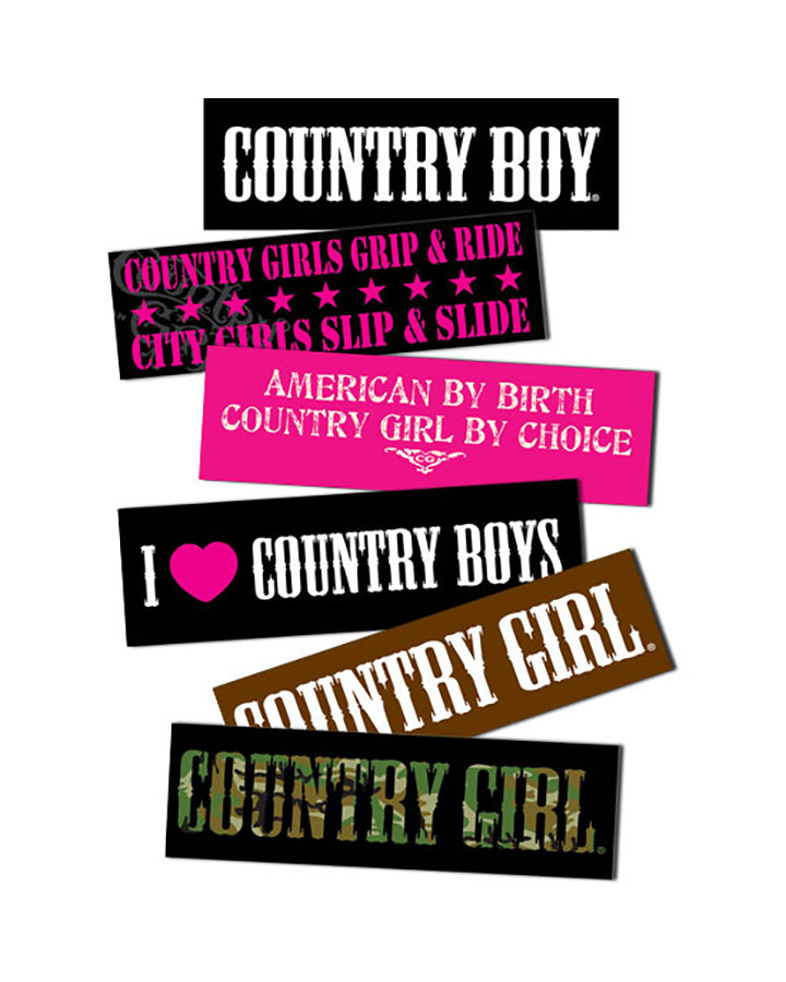 Country Girl 6 Piece Bumper Sticker Collection – Country Girl Store