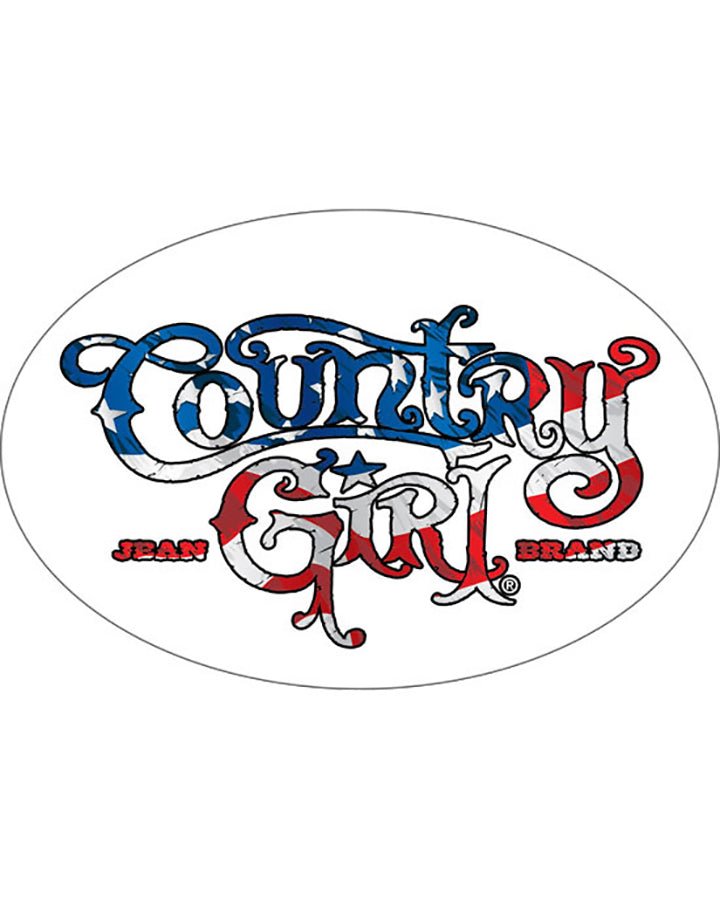 Country Girl 6" x 4" Oval Bumper Sticker USA Flag – Country Girl Store